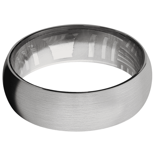 Titanium + Satin Finish + Basketweave Damascus - Emblem