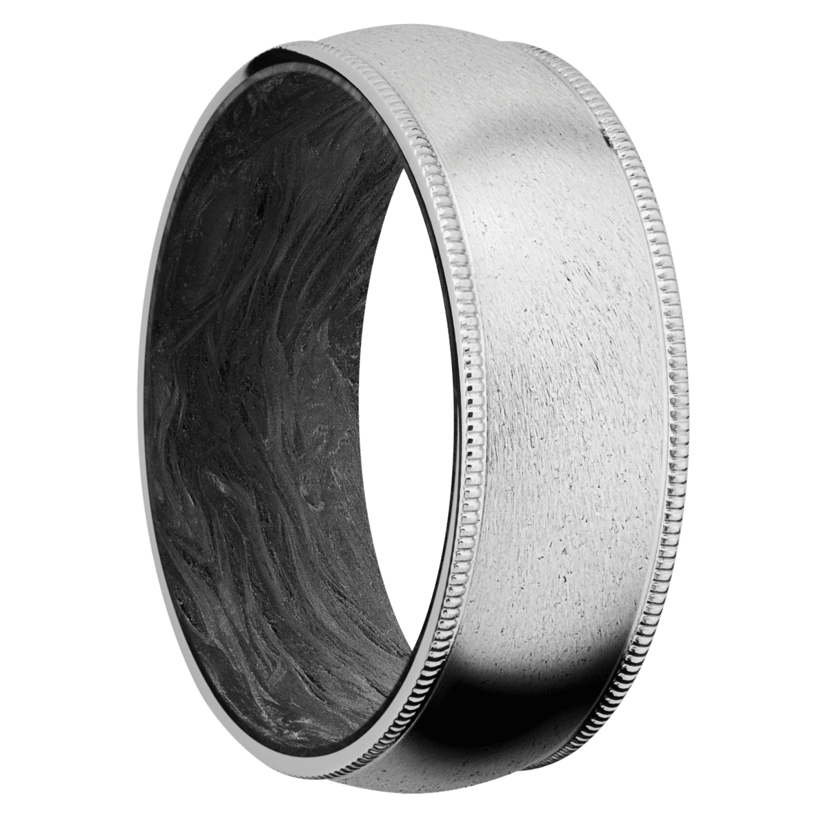 14K White Gold + Stone Finish + Forged Carbon Fiber - Emblem