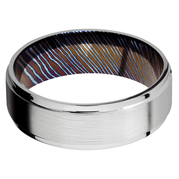 Cobalt Chrome + Satin , Polish Finish + Titanium Damascus - Emblem