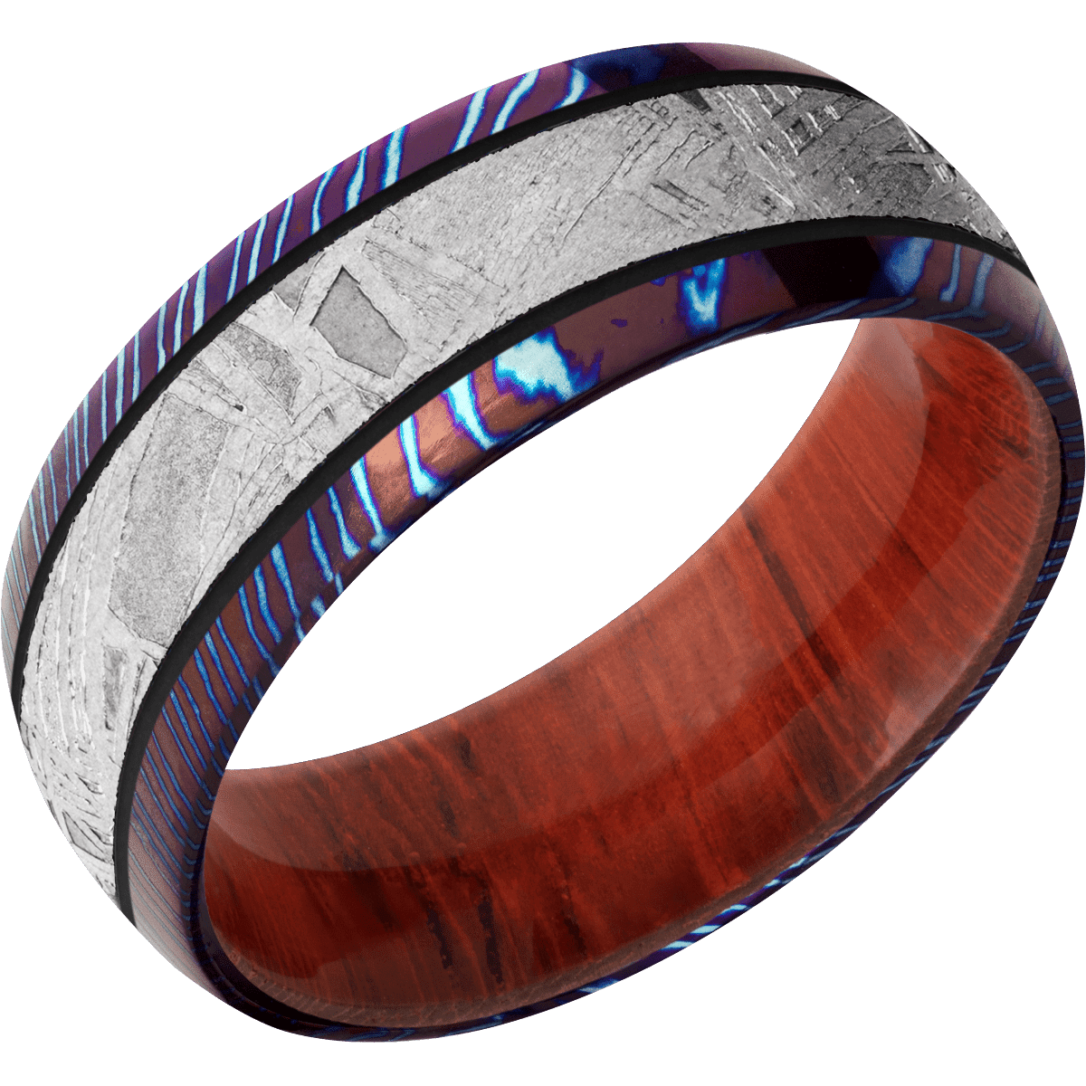 Titanium Damascus + Polish Finish + Padauk - Emblem