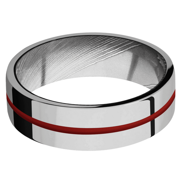 Titanium + Polish Finish + Damascus - Emblem