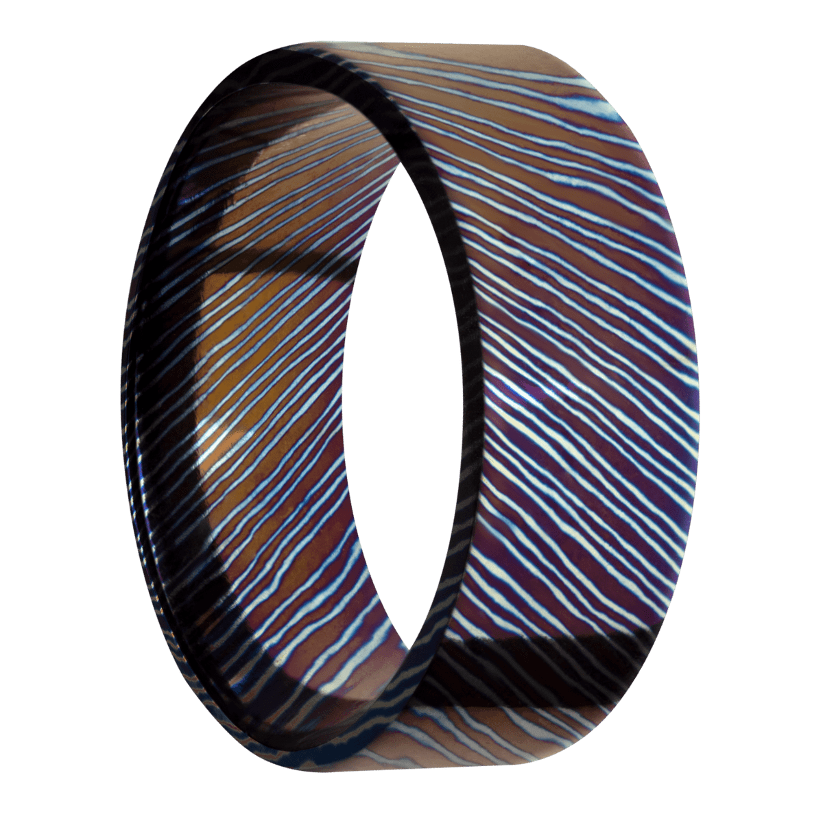 Titanium Damascus + Polish Finish - Emblem