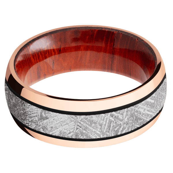 14K Rose Gold + Polish Finish + Padauk - Emblem