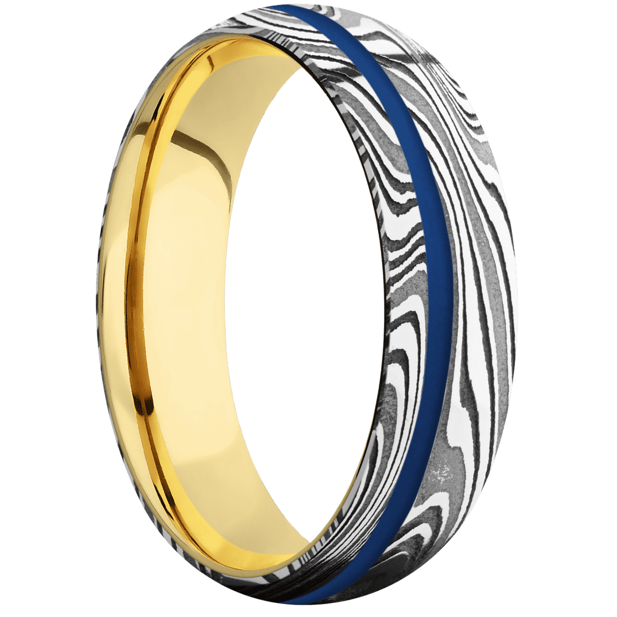 Marble + Acid Finish + 14K Yellow Gold - Emblem