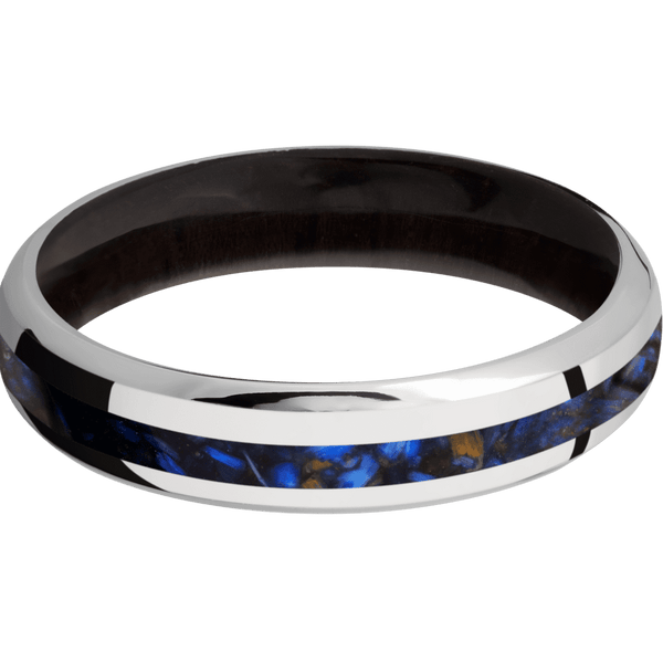 14K White Gold + Polish , Polish Finish + Madagascar Rose Wood - Emblem