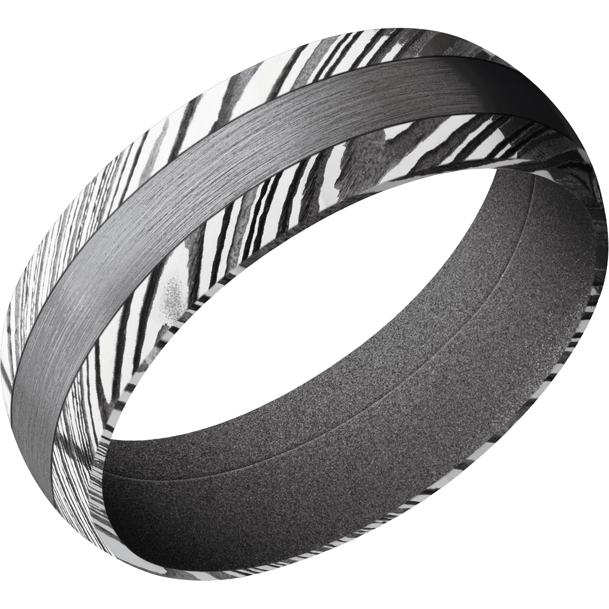Woodgrain Damascus + Acid Finish + Gun Metal Grey - Emblem