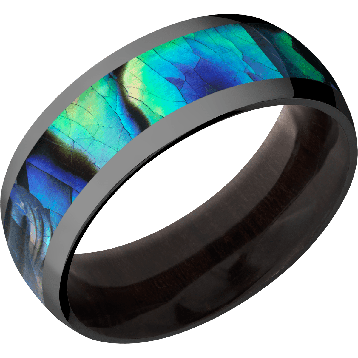 Zirconium + Polish Finish + Madagascar Rose Wood - Emblem