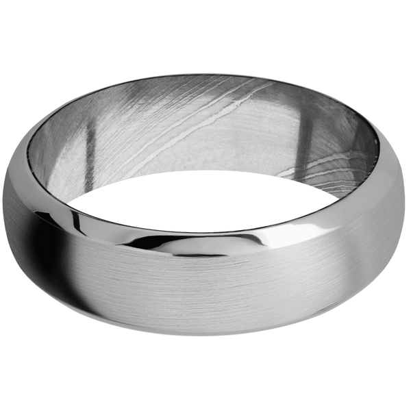 Titanium + Satin , Polish Finish + Damascus - Emblem