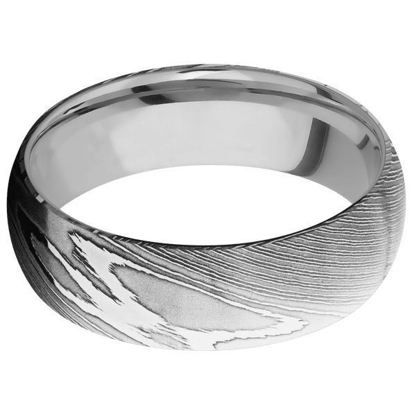 Damascus + Polish Finish + Titanium - Emblem