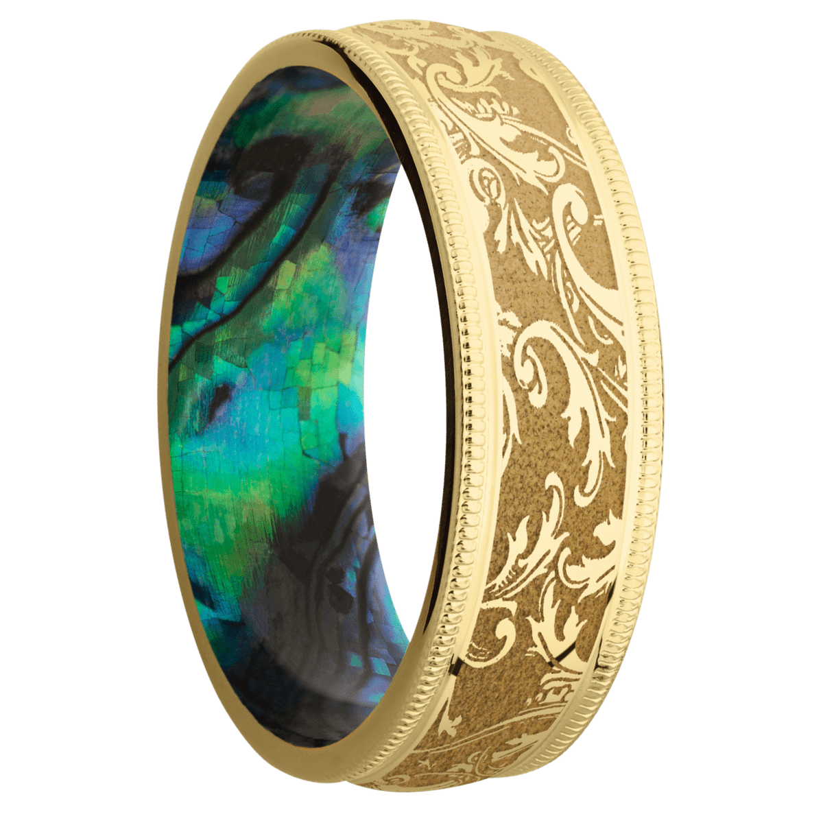 18K Yellow Gold + Polish Finish + Abalone - Emblem