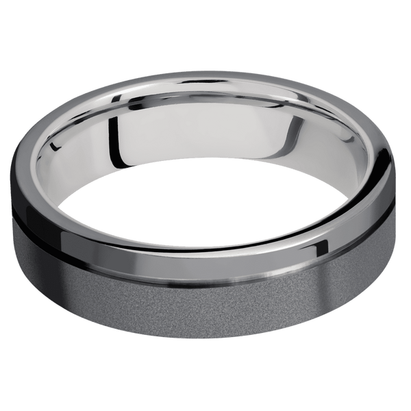 Tantalum + Sand , Polish Finish + 18K White Gold - Emblem