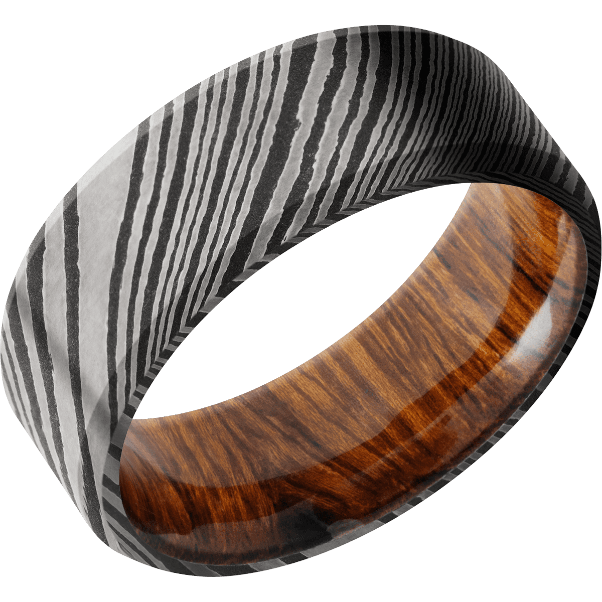 Damascus + Acid Finish + Desert Iron Wood - Emblem