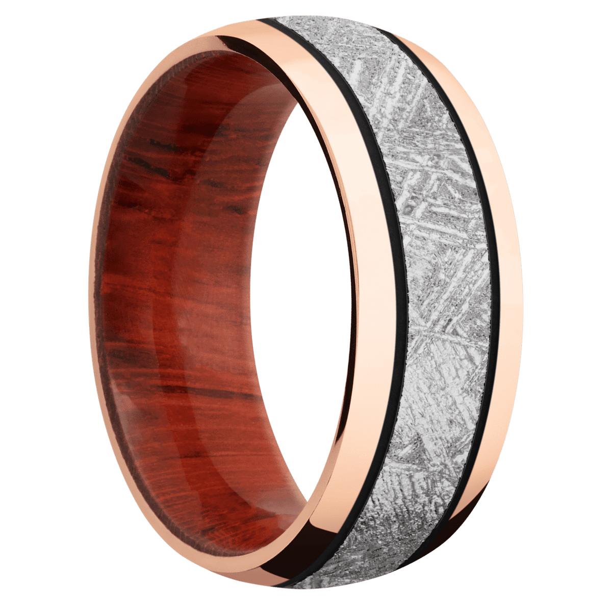 14K Rose Gold + Polish Finish + Padauk - Emblem
