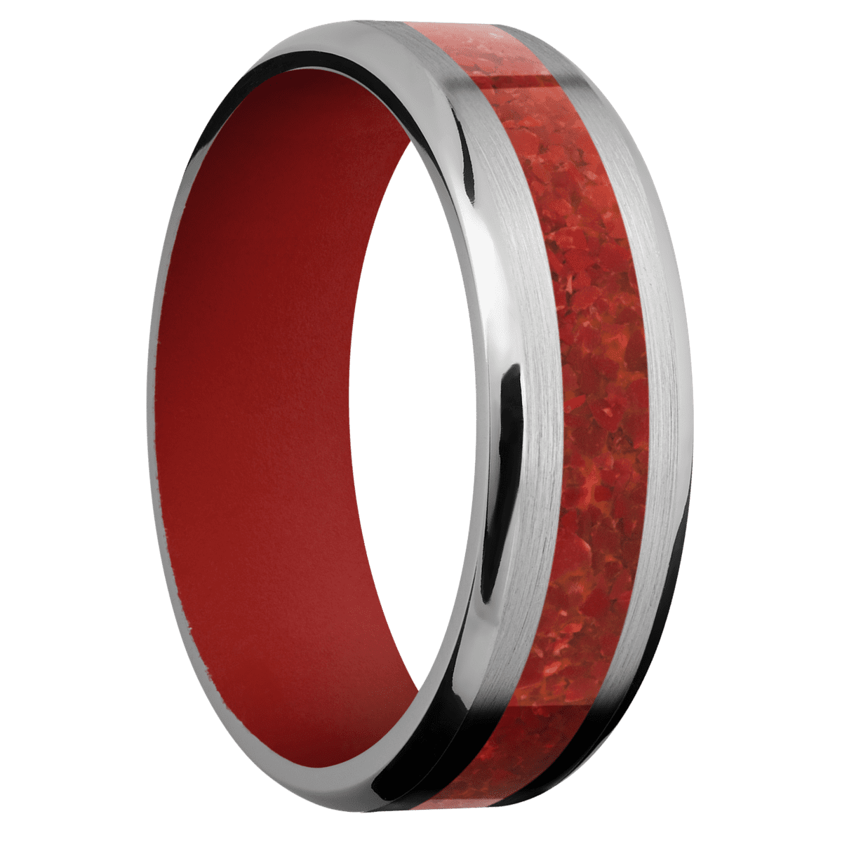 Titanium + Satin , Polish Finish + USMC Red - Emblem