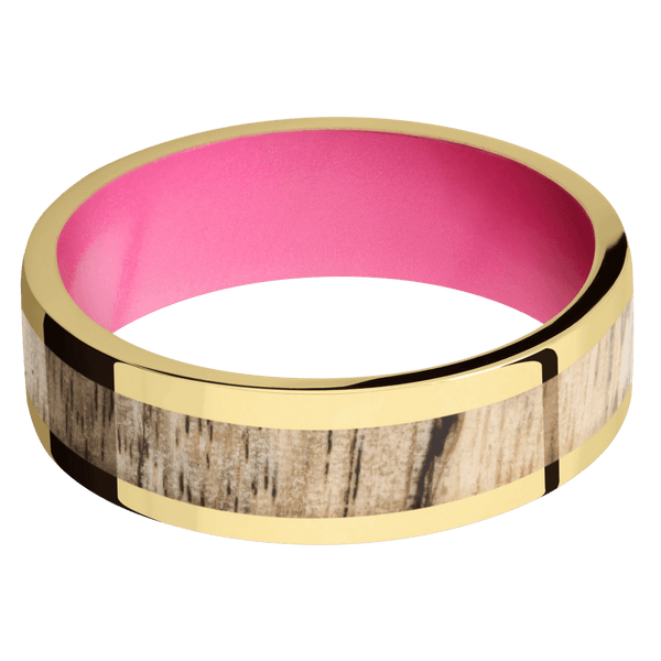 10K Yellow Gold + Polish Finish + Bright Pink - Emblem