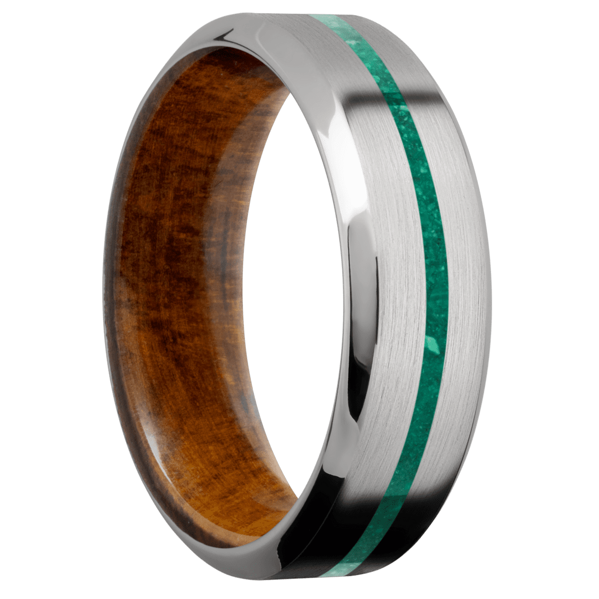 Titanium + Satin , Polish Finish + Desert Iron Wood - Emblem