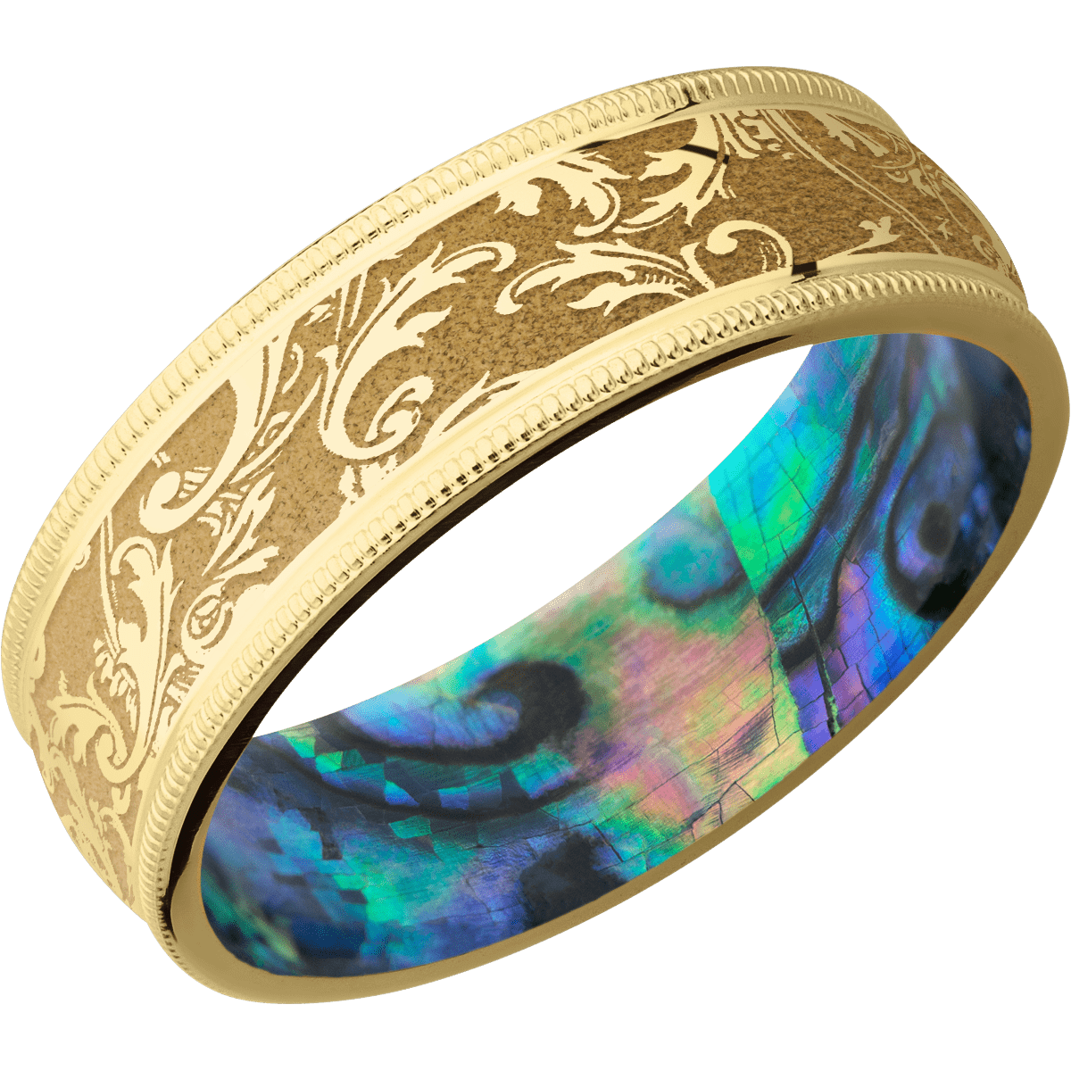 18K Yellow Gold + Polish Finish + Abalone - Emblem