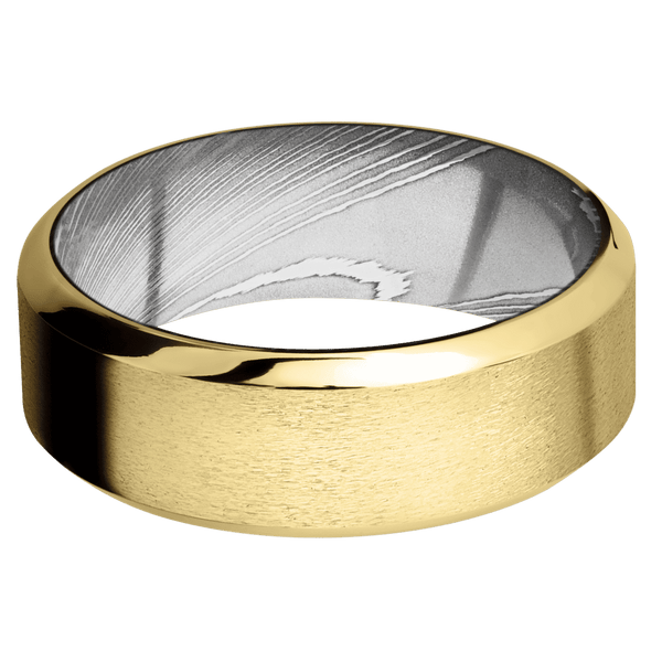 10K Yellow Gold + Stone , Polish Finish + Damascus - Emblem