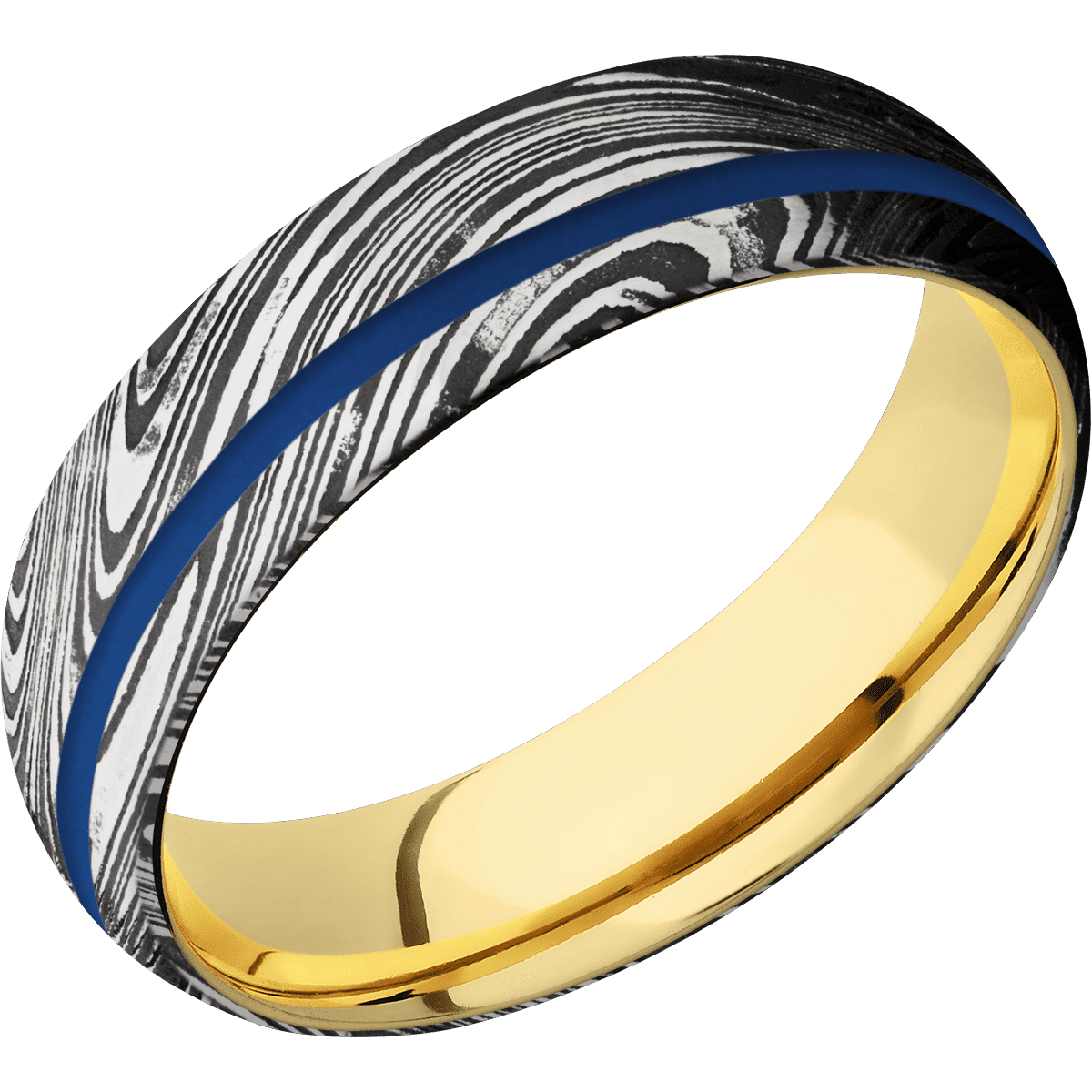 Marble + Acid Finish + 14K Yellow Gold - Emblem