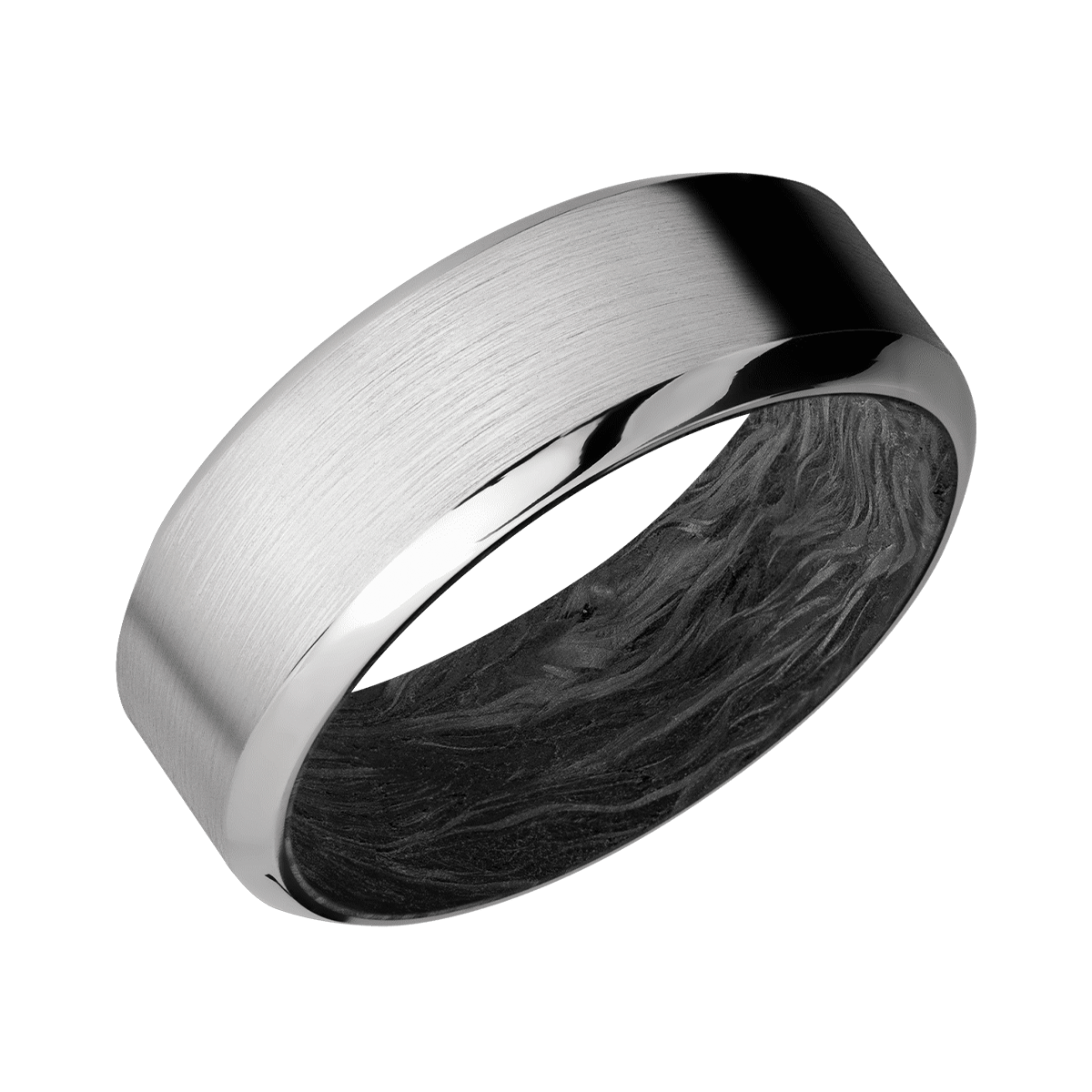 Handsome Titanium + Forged Carbon Fiber + Satin Finish Mens Wedding or ...