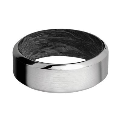 Handsome Titanium + Forged Carbon Fiber + Satin Finish Mens Wedding or ...