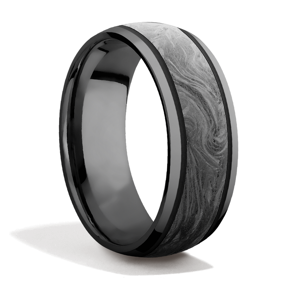 Handsome Titanium + Forged Carbon Fiber + Satin Finish Mens Wedding or ...